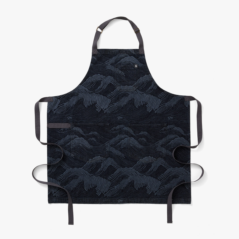 The Limited Edition Essential Apron - Atlantic Blue Wave - Hedley & Bennett For Industry