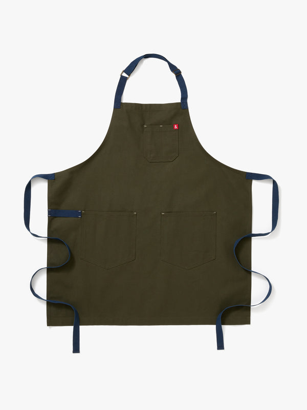 The Essential Apron - Olive Green Navy Straps - Hedley & Bennett For ...